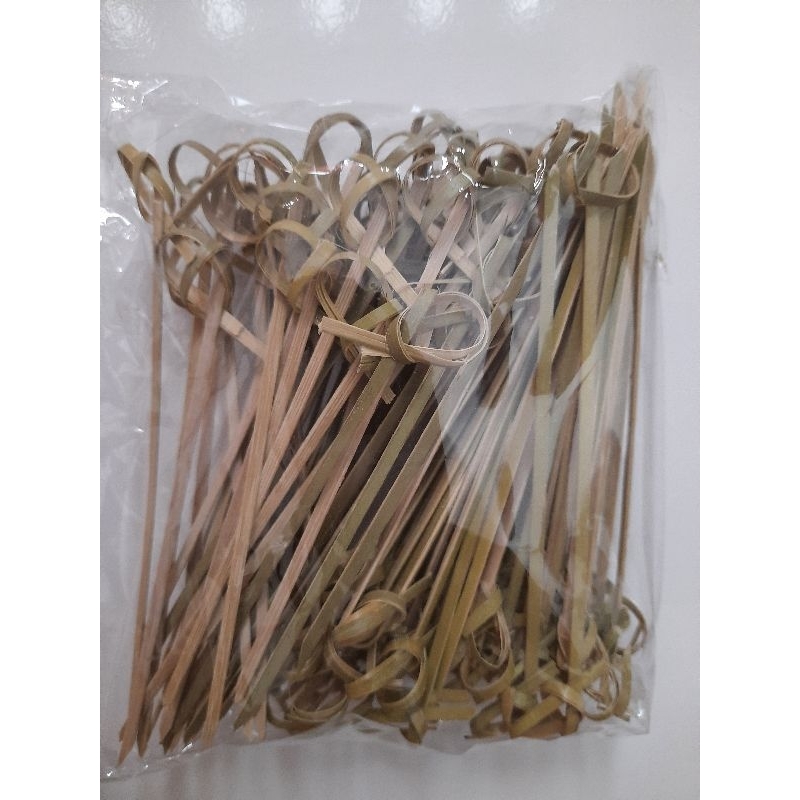 Jual bamboo skewer / tusuk buah simpul pita - 1 pack isi 100 pcs ...
