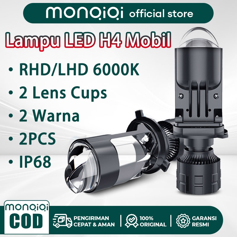 Jual Monqiqi Lampu LED H4 Mobil Lampu Sorot Mobil Super Terang Lampu ...