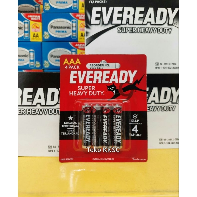Jual BATERAI AAA EVEREADY SUPER HEAVY DUTY ISI 4 PCS | Shopee Indonesia