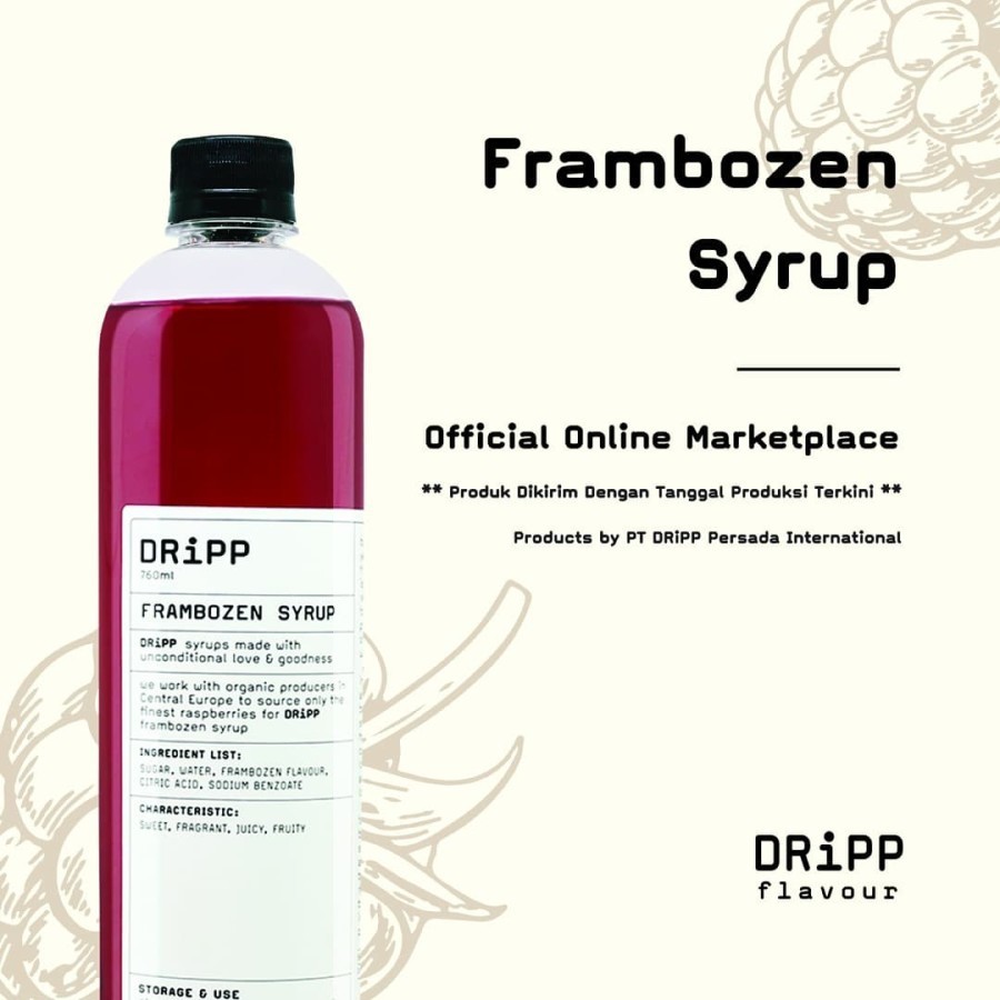 Jual DRiPP Frambozen Flavour Syrup (Sirup Rasa Framboze) | Shopee Indonesia