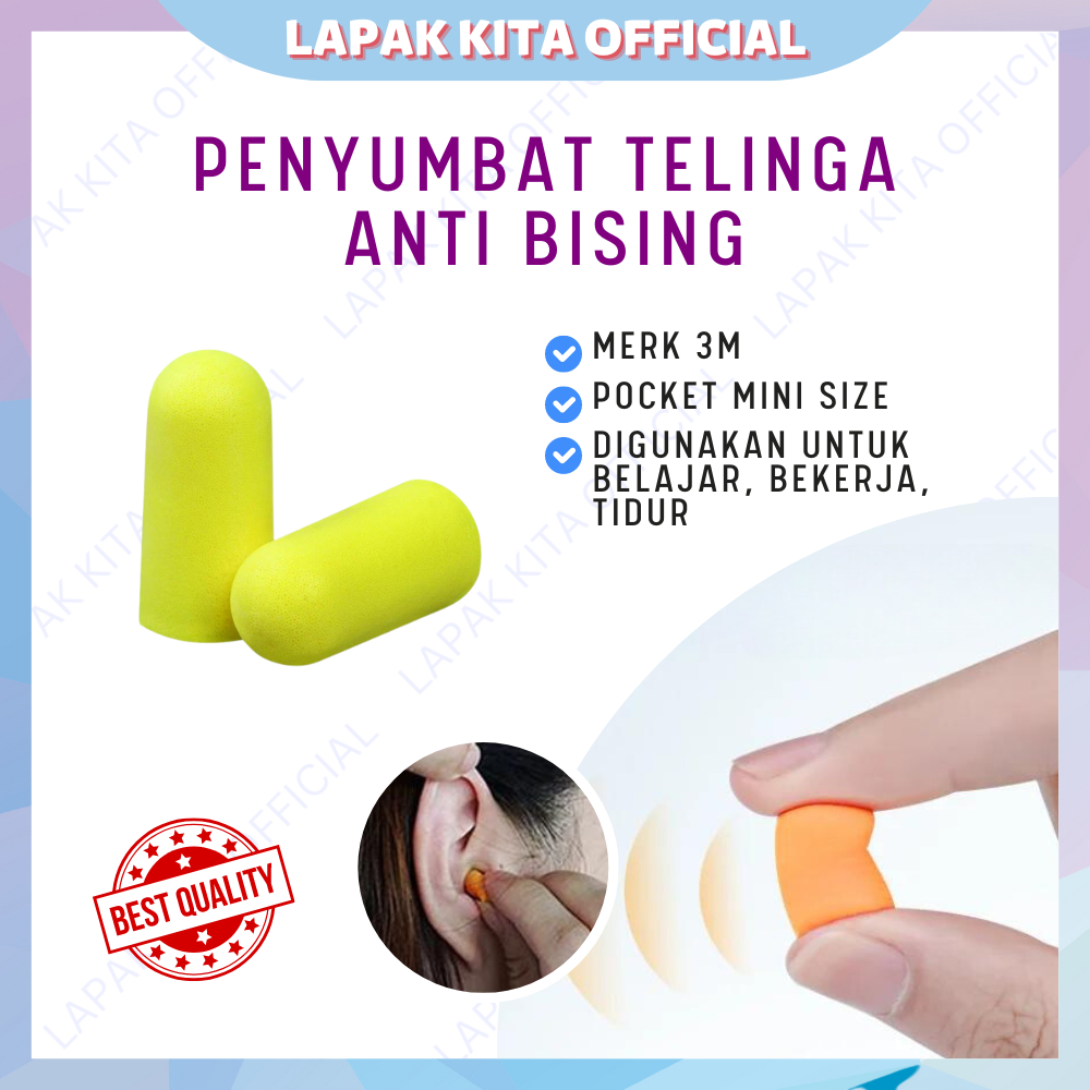 Jual Earplug penyumbat telinga anti bising peredam suara merk 3M busa penutup lubang telinga ...