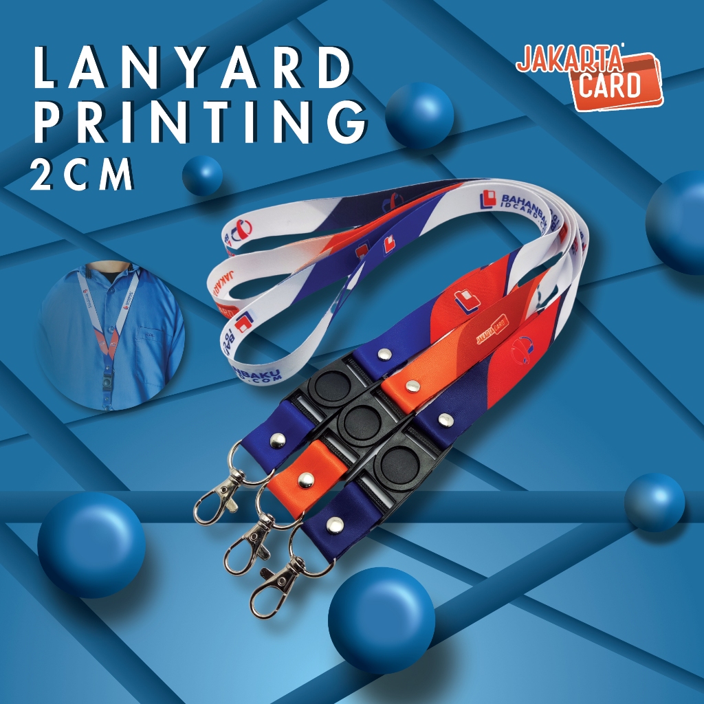 Jual cetak lanyard sublim 1,5cm 2 atau 1 muka / tali idcard print 1,5cm ...
