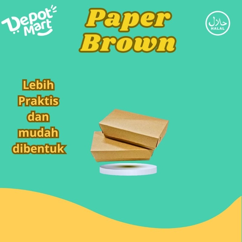 Jual Brown Paper Craft Lunch Box Size M dan L Lembaran / Lipatan ...