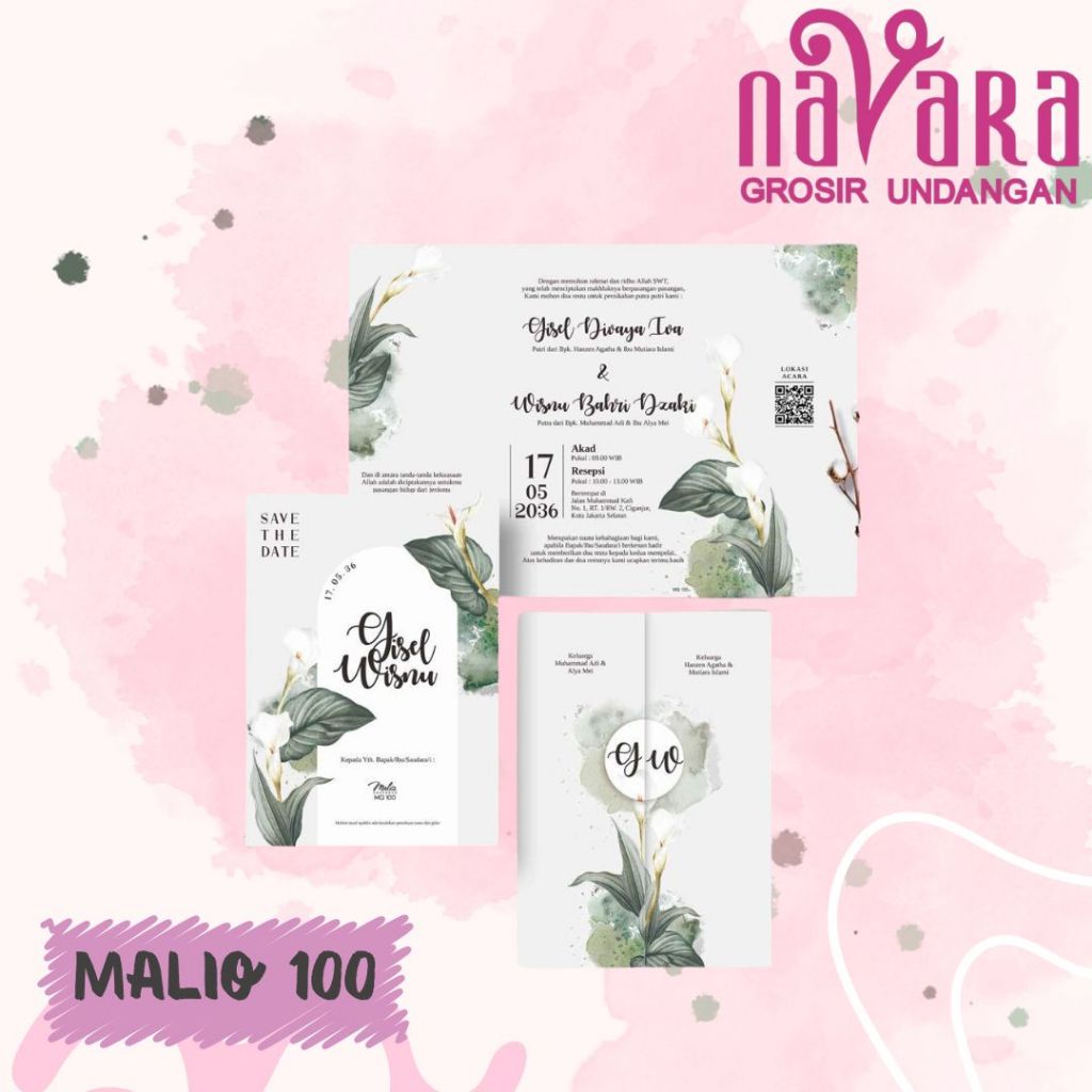 Jual Blangko undangan atau kertas undangan pernikahan merek MALIQ 100 ...
