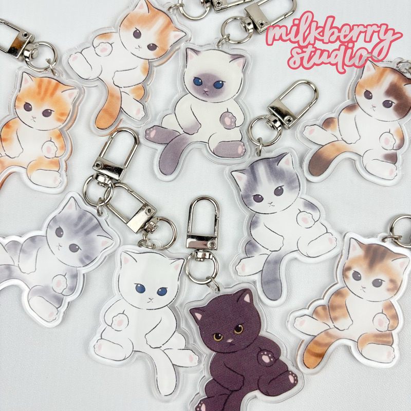 Jual [milkberry studio] Cute Cat Kitten Acrylic Keychain / Gantungan ...