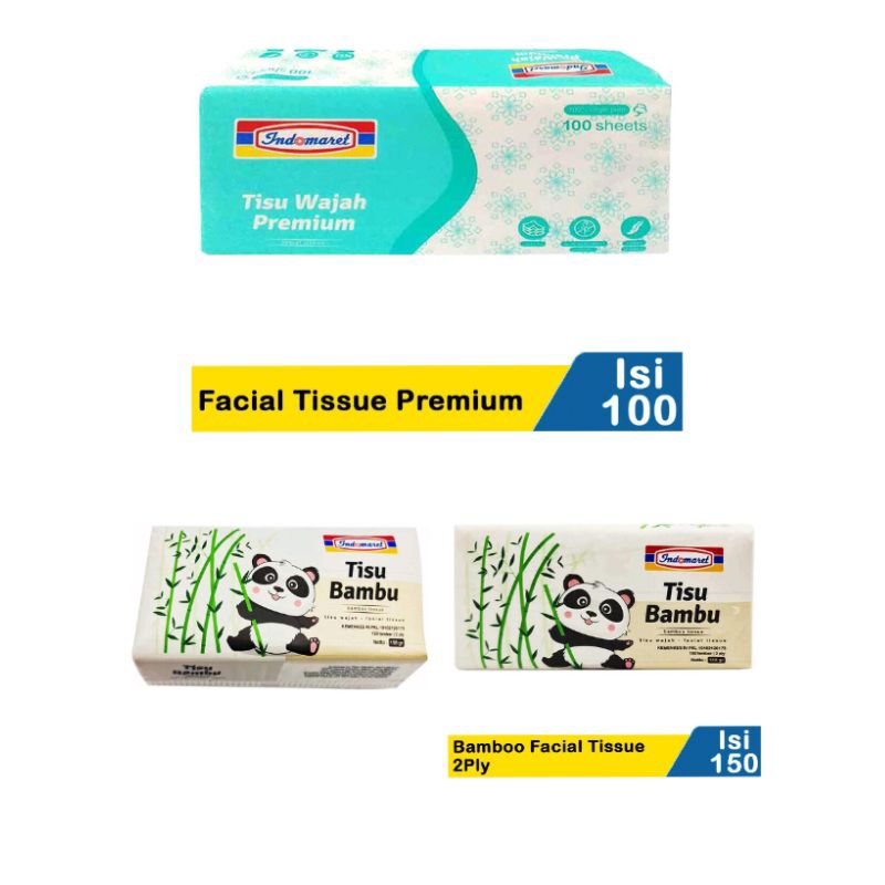 Jual Tisu Wajah Premium Indomaret 100'S ; Tisu Bambu Indomaret 150'S ...