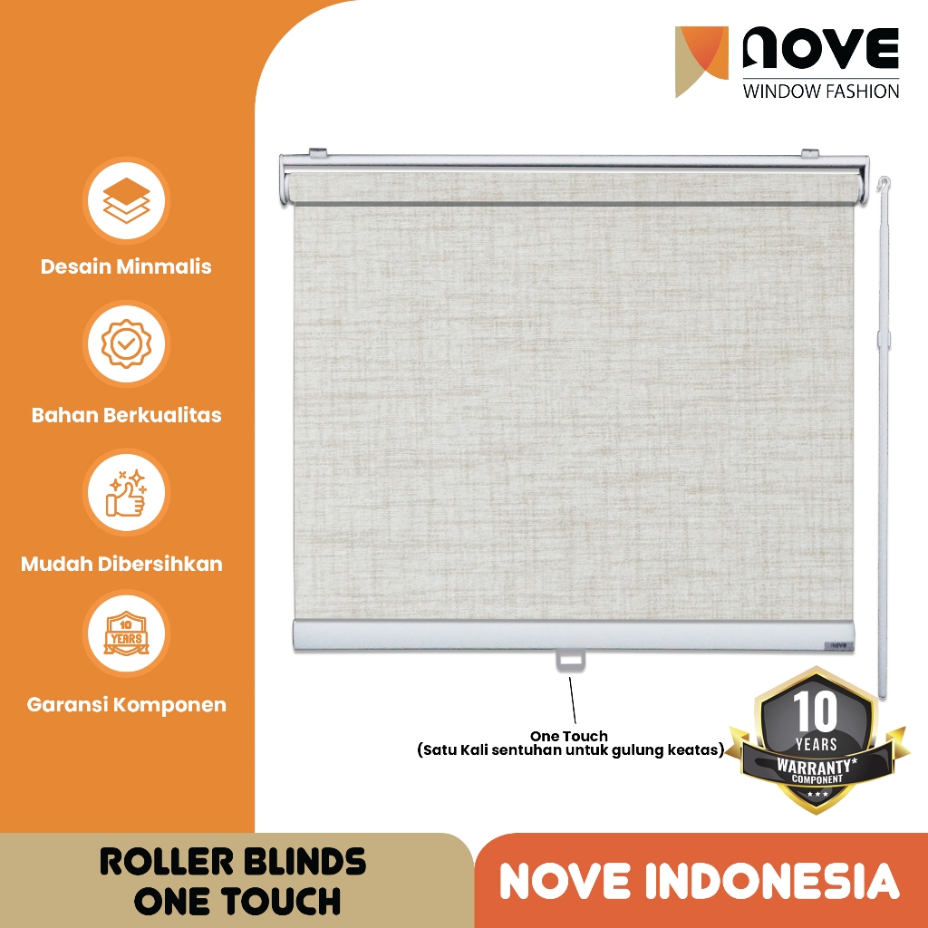 Jual Roller Blinds One Touch Dimout Sekali Sentuh - Gorden Jendela ...