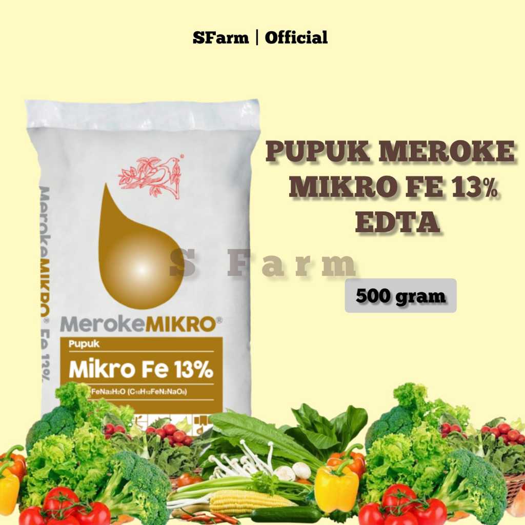 Jual Pupuk Meroke Mikro Fe 13% EDTA Kemasan Asli Pabrik 500gr | Shopee ...