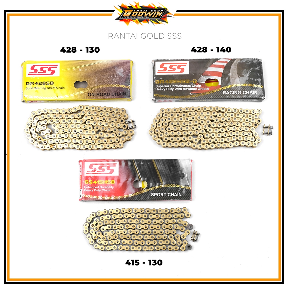 Jual Rantai Rante Gold SSS SCARLET 428 140 415 130 150L KLX 150 CRF ...
