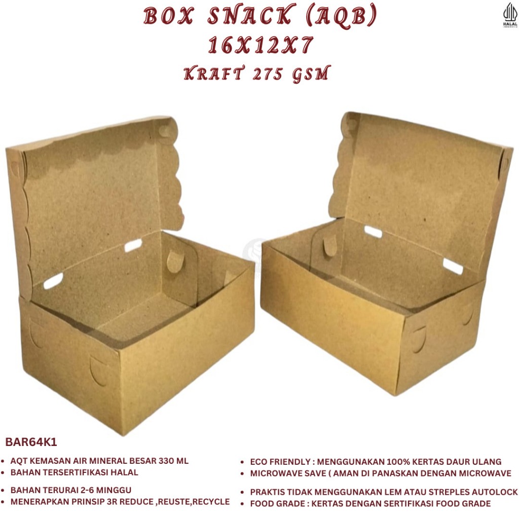 Jual Snack Box 12x16 Box AQB Box Snack 16X12 (BAR64K1) | Shopee Indonesia