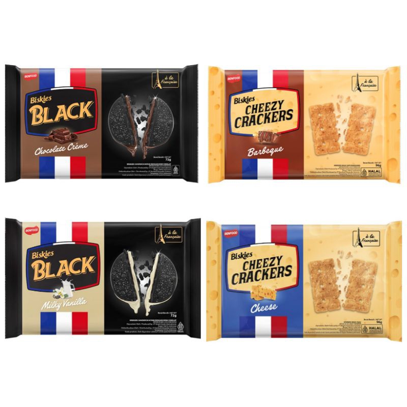 Jual Biskies Black Biskuit Chocolate Creme milky vanilla cheezy ...