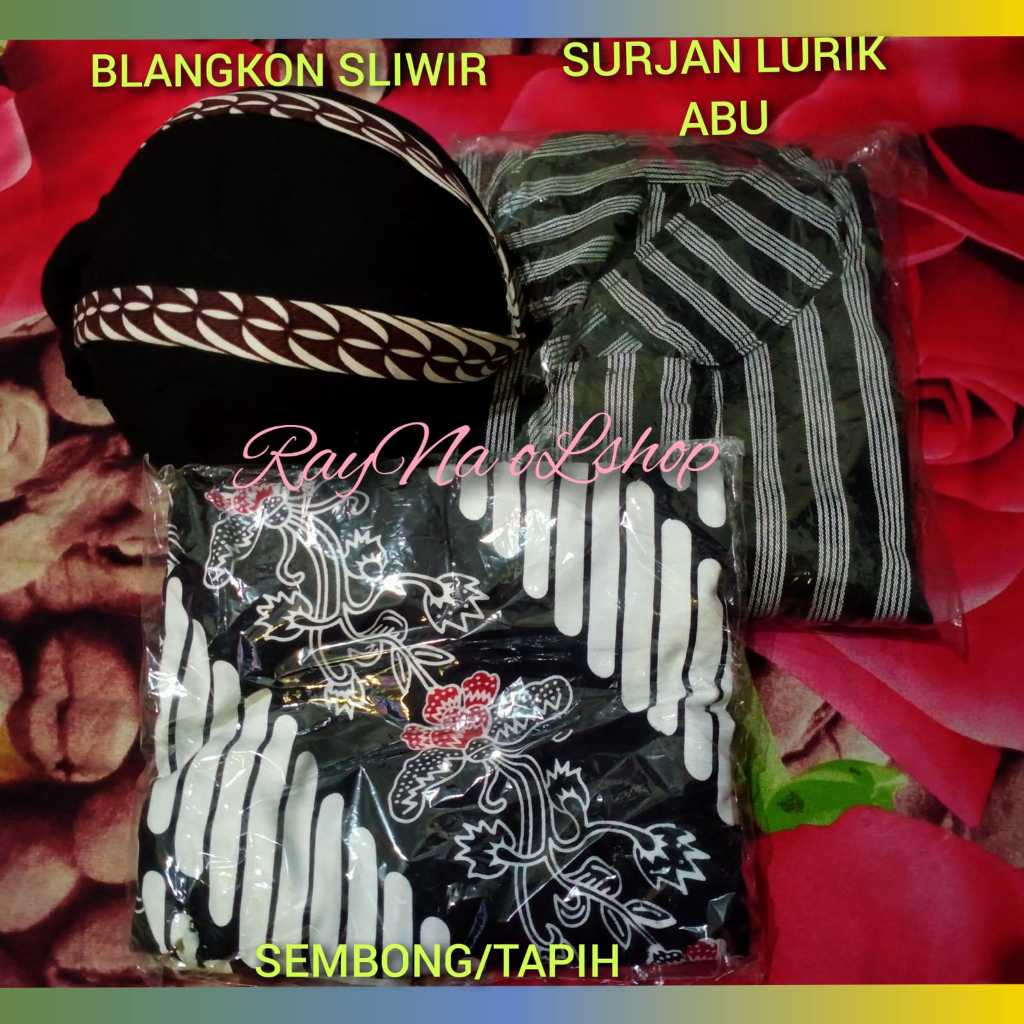 Jual SET PAKAIAN ADAT JAWA PRIA / COWO / LAKI | SURJAN LURIK ABU + TAPIH/SEMBONG INSTAN ...