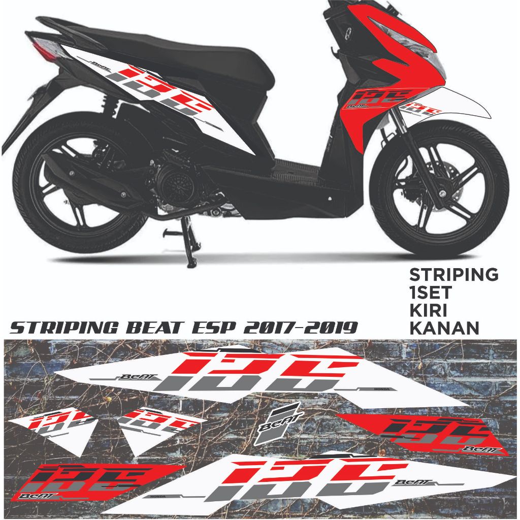 Jual striping beat esp body putih kombinasi tahun 2017-2019 | Shopee ...