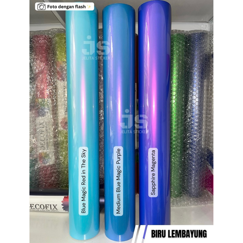 Jual [ ROLL ] PROMO Sticker Lembayung Ice Blue Magic Candy / Skotlet ...