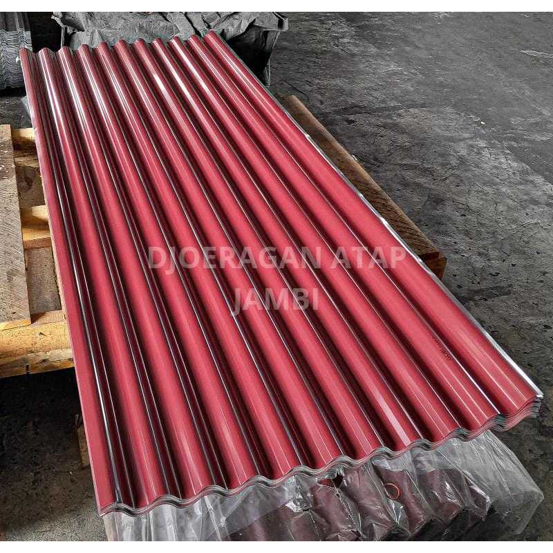 Jual Spandek Seng Gelombang Bulat 0.25 Galvalume Maron / Hitam Kilat ...