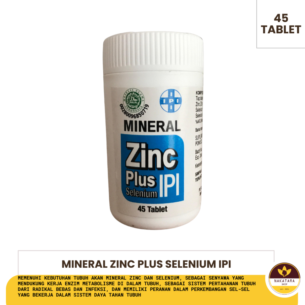 Jual MINERAL ZINC PLUS SELENIUM IPI ISI 45 TAB | Shopee Indonesia