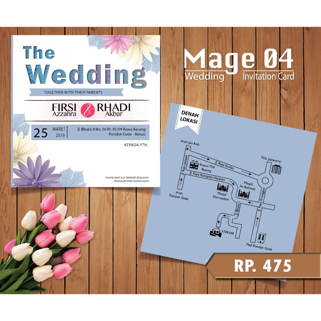Jual Undangan pernikahan blangko mage 04 nikah wedding simple DIY Print ...