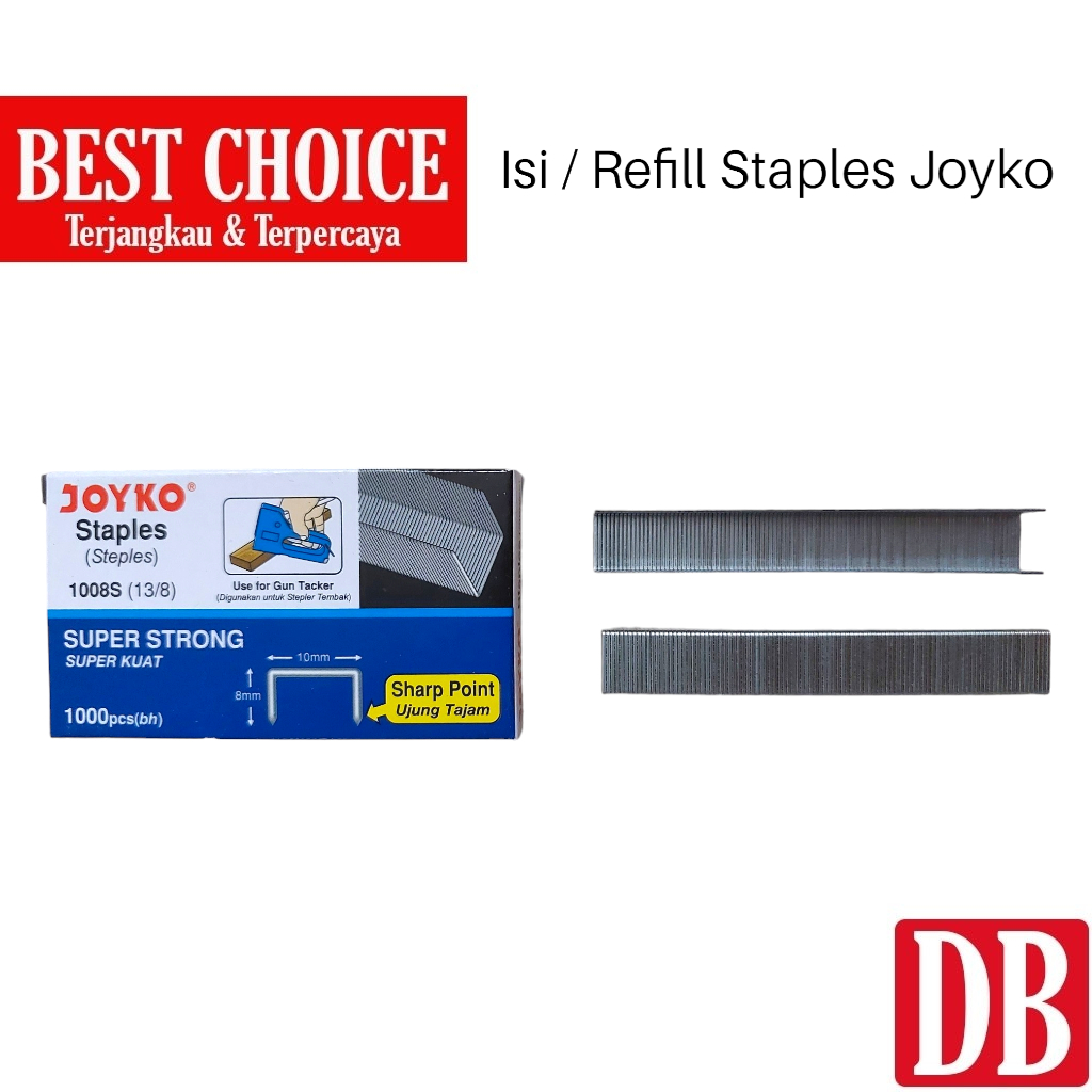 Jual Refill / Isi Staples Tembak / Gun Tacker Joyko 1008S (13/8) (1pcs ...