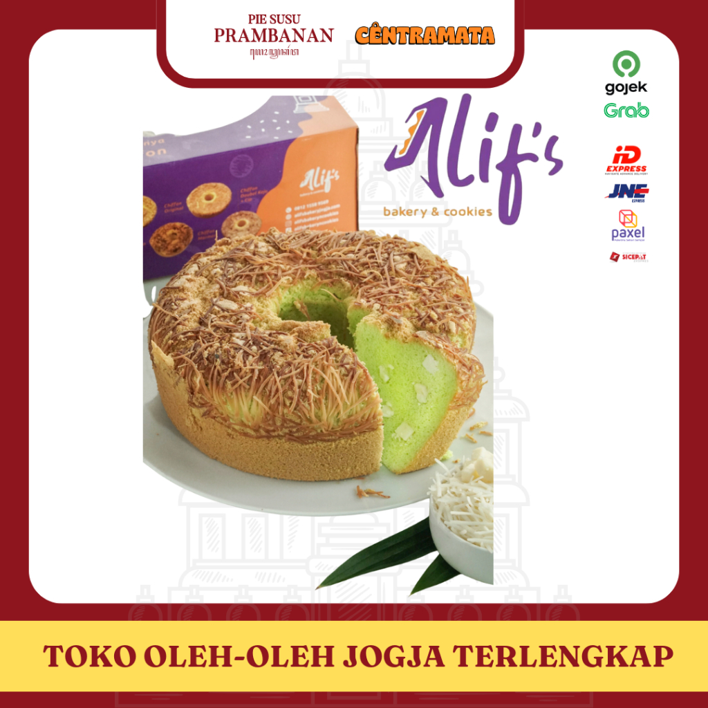 Jual Chiffon Alif Pandan Double Keju | Oleh-Oleh khas Jogja | Shopee Indonesia