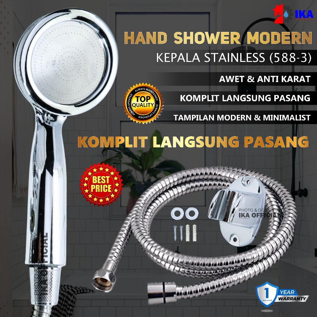 Jual Shower Mandi Simple Set -Shower Head Set / Kepala Shower Mandi ...