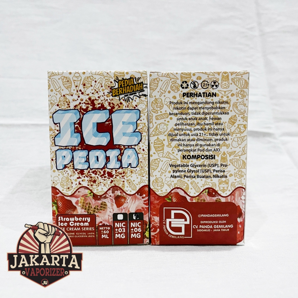Jual ICEPEDIA ICE CREAM STRAWBERRY ICE CREAM 60ML 3MG 6MG ICE PEDIA BY ...