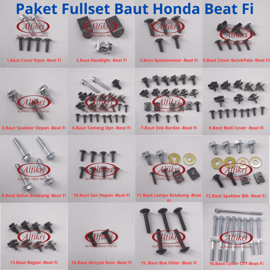 Jual Baut Beat FI Full Set / Baud Honda Beat FI Full Body / Baut Baud ...