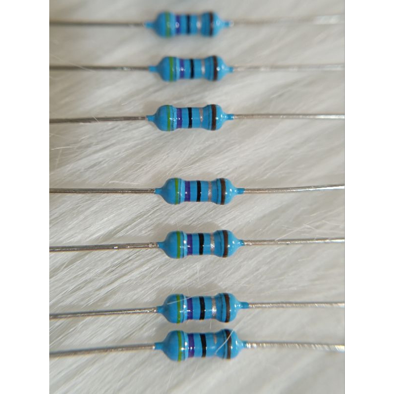 Jual 100 pcs resistor 1/4 watt 4K7 47k renteng KAKI TEMBAGA R1/4w 47K ...