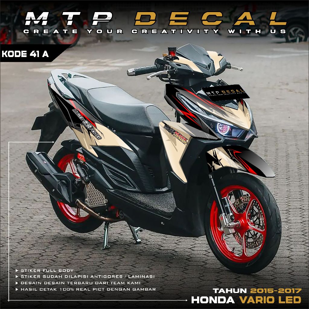 Jual MTP Stiker Motor Honda Vario LED 125 150 Custom Full Body Hologram ...