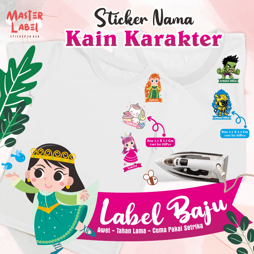 Jual Stiker nama kain A5 Part 2 Stiker Nama untuk baju/kain stiker kain ...