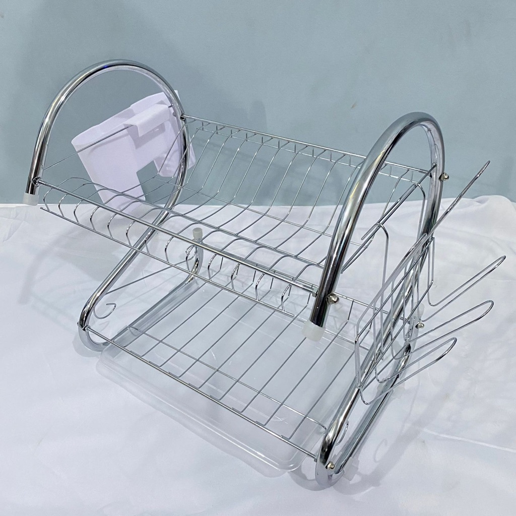 Jual Rak Piring Stainless Portable / Rak Piring Gelas 2 Susun / Rak ...