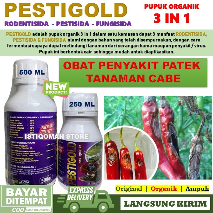 Jual Obat Penyakit Patek Antraknosa Cabe Paling Ampuh PESTIGOLD Pupuk Organik 3 in 1 RODENTISIDA ...