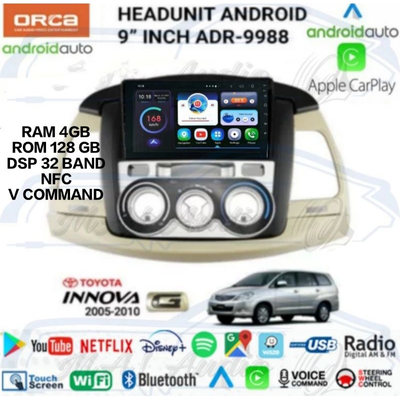 Jual HEAD UNIT TAPE MOBIL ANDROID LAYAR 9 INCH TOYOTA INNOVA TYPE E/G/V ...