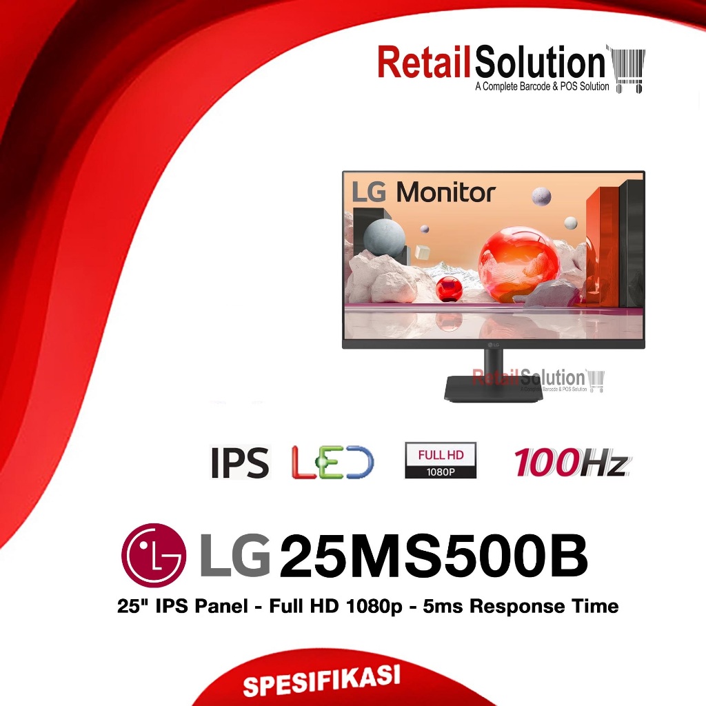 Jual Monitor IPS Full HD 1080p HDMI 100Hz - LG 25MS500B 25MS500-B ...