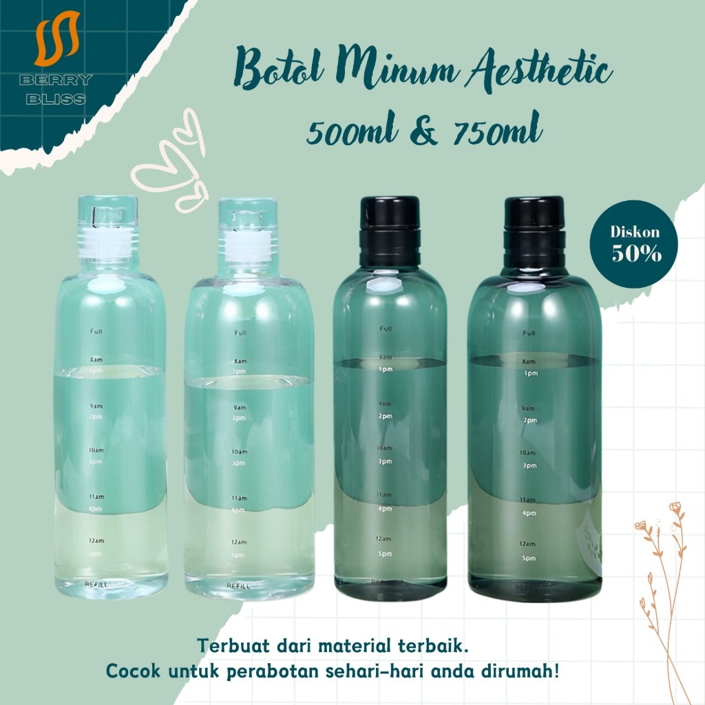 Jual BERRY BLISS - Botol Minum Aesthetic 500ml & 750ml Botol Olahraga ...