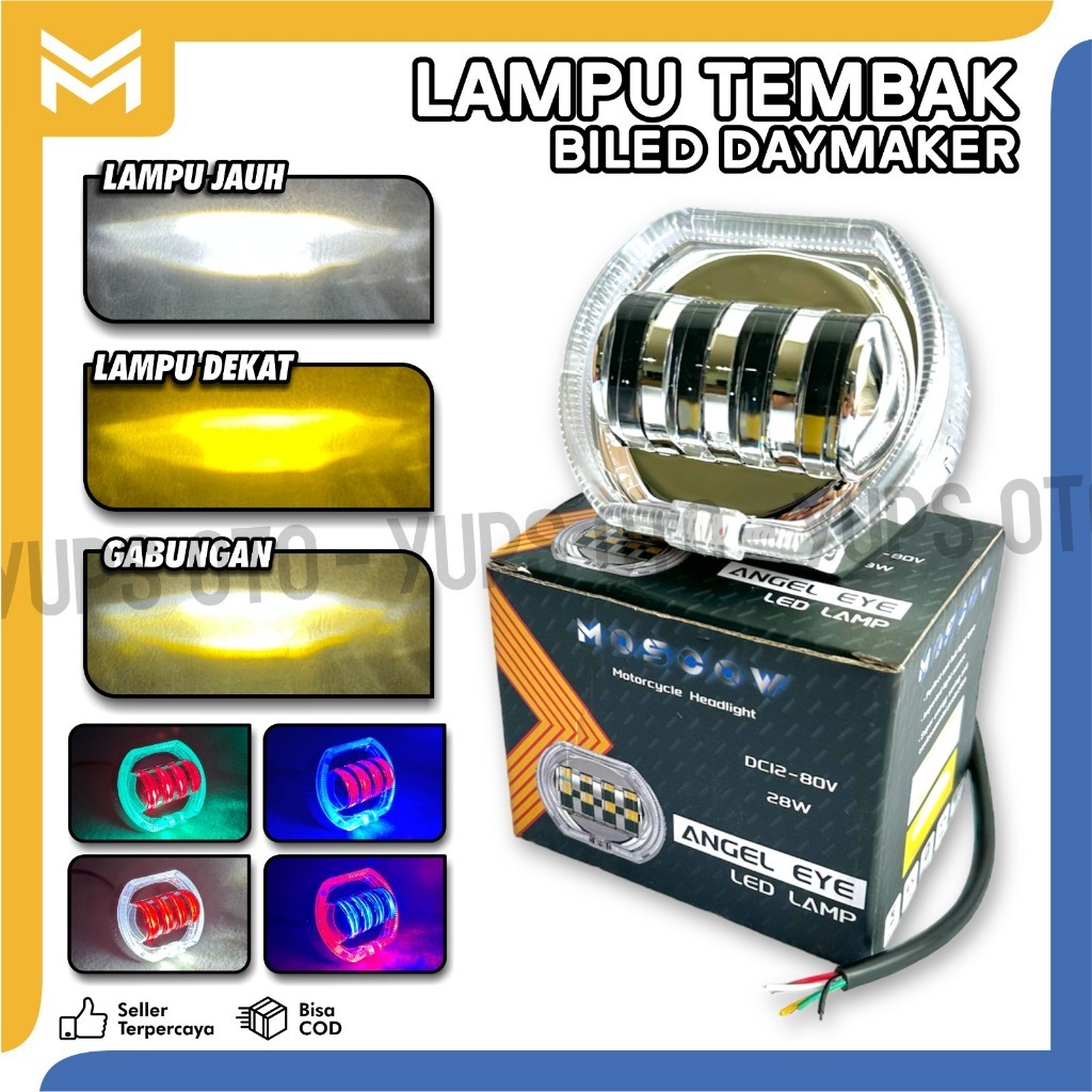 Jual LAMPU TEMBAK DAYMAKER BILED PROJIE BI LED PROJI 4 LENSA 8D LAMPU ...