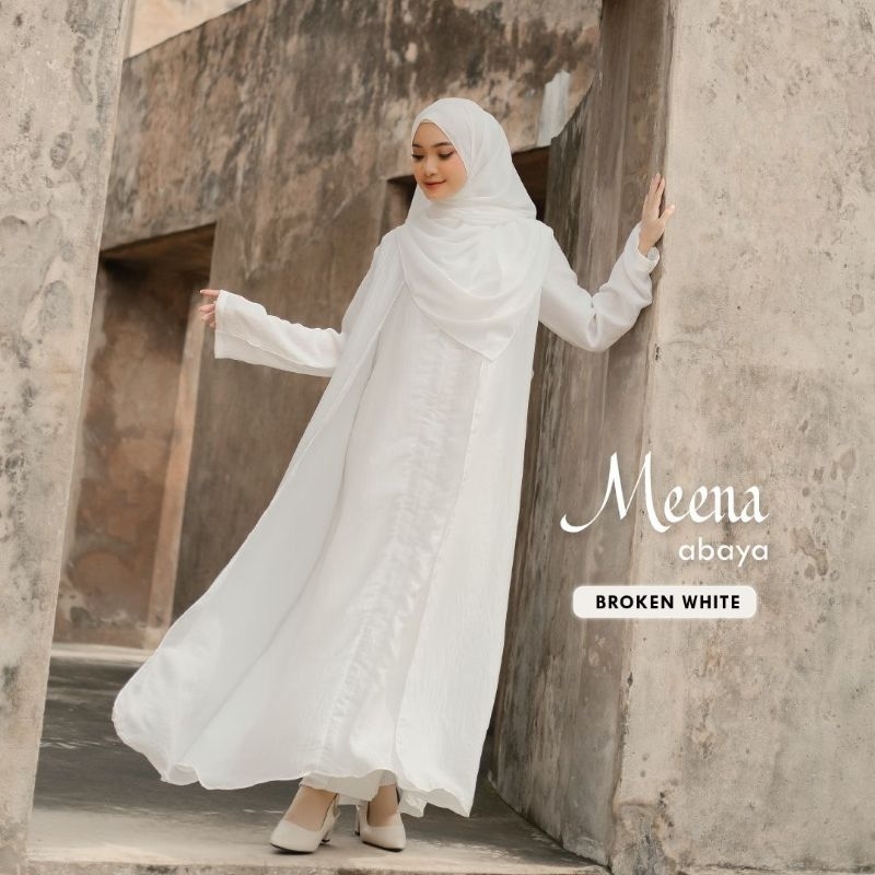Jual Gamis lebaran putih broken white premium full furing | dress putih ...