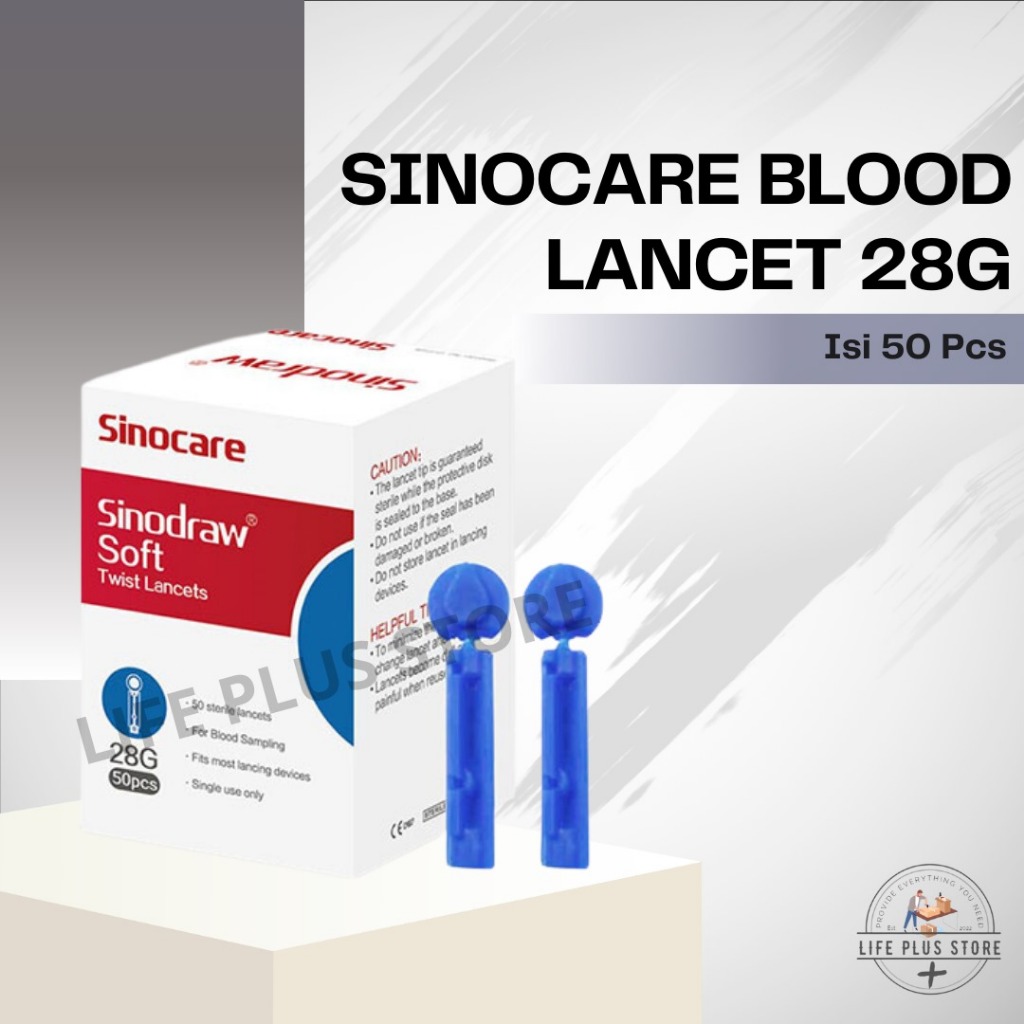 Jual Sinocare Sinodraw Blood Lancet / Jarum Lancet 28G isi 50 | Shopee ...