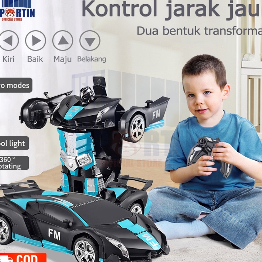 Jual KI3 RC TRANSFORMER 1 18 MOBIL REMOT JADI ROBOT PREMIUM BATERAI CAS ...