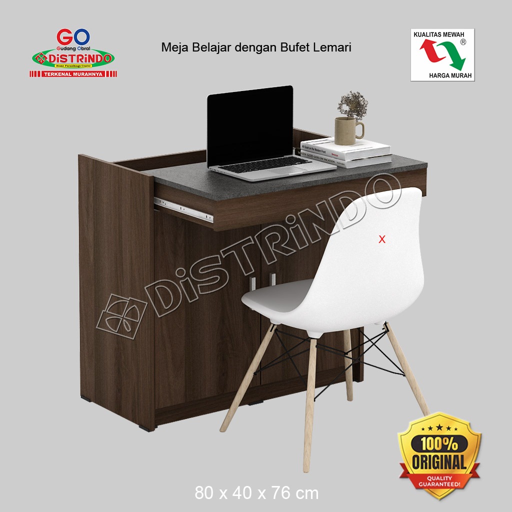 Jual Distrindo - Meja Kerja / Meja Belajar dengan Bufet Kabinet LACI ...