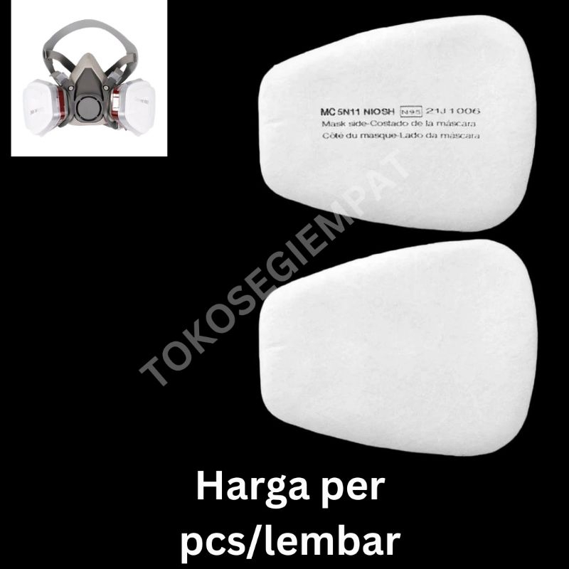 Jual Filter Masker Gas Respirator Cotton 5N11 KN95 6200 | masker gas ...