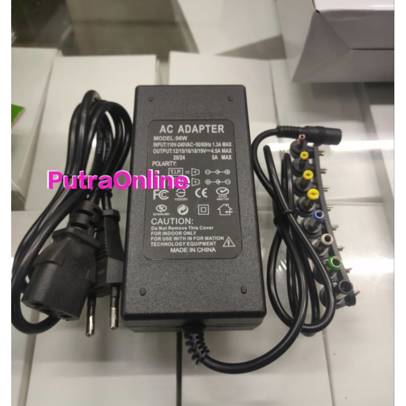 Jual Adaptor 5 output DC 12V 15V 16V 18V 19V 5A input AC 110V-240V / Adaptor 5 output DC ...