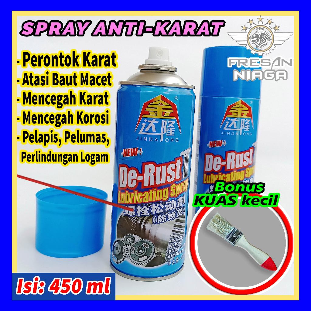 Jual Spray Anti Karat Cairan Pelumas Pembersih Karat Mencegah Karat Efektif Perontok Karat Baut ...