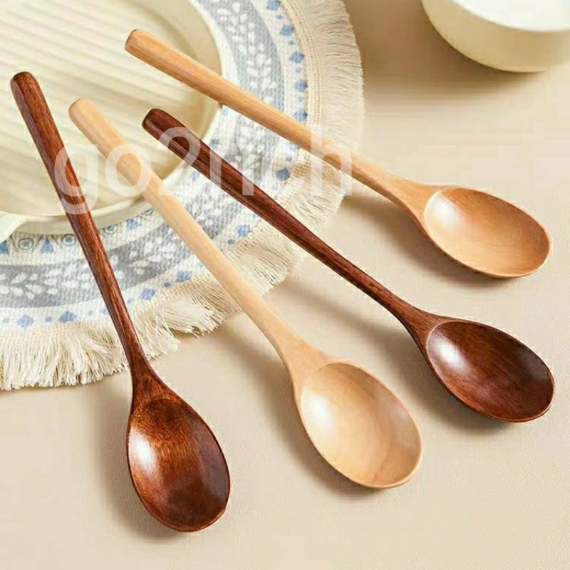 Jual Sendok Kayu 23.5 cm Gagang Panjang Sendok Masak wooden Long Spoon ...