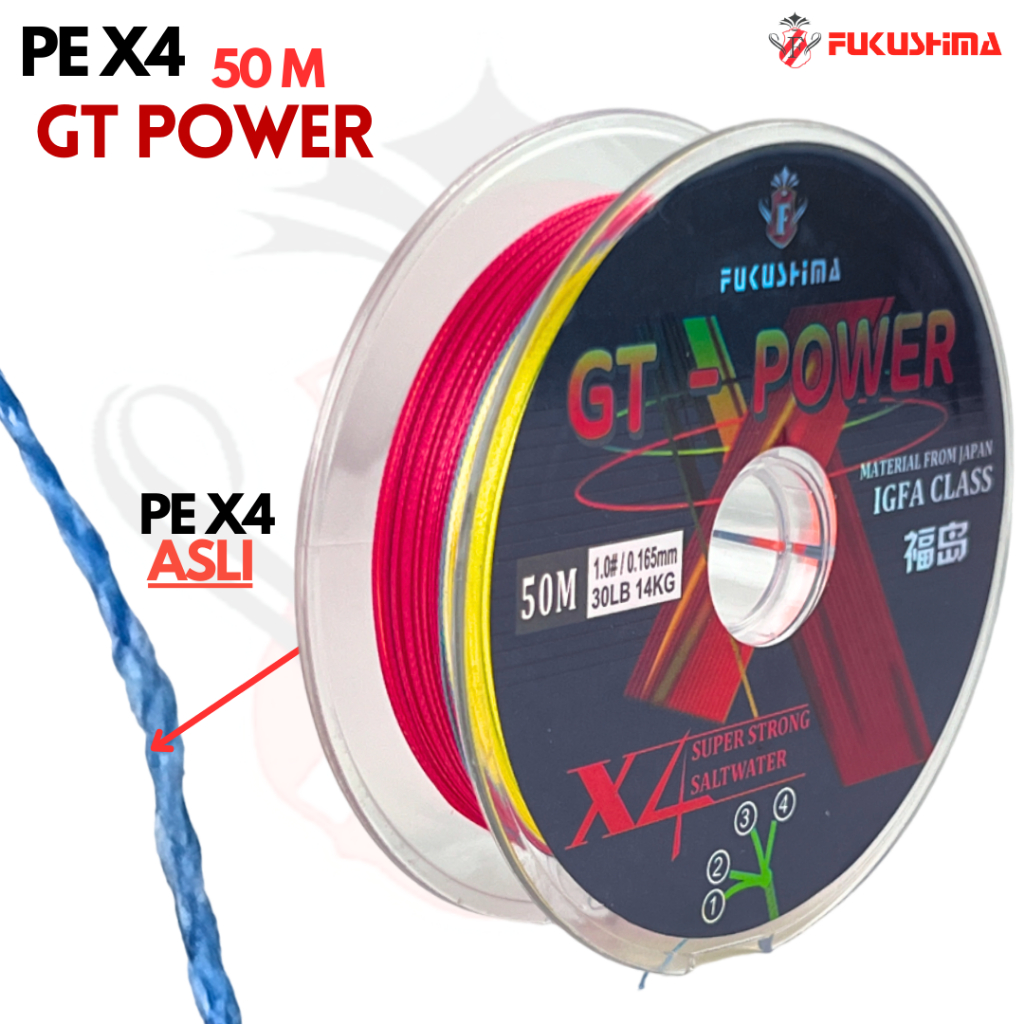 Jual Senar Pancing PE X4 50 Meter Connecting Warna Warni Fukushima GT ...