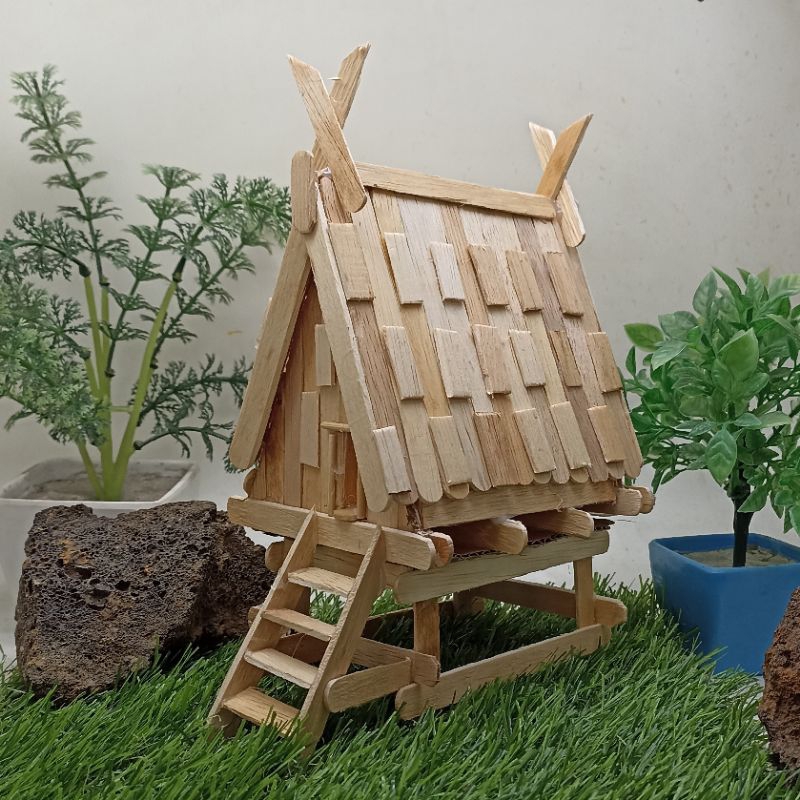 Jual rumah adat Sulawesi Tengah Tambi stik es krim | Shopee Indonesia