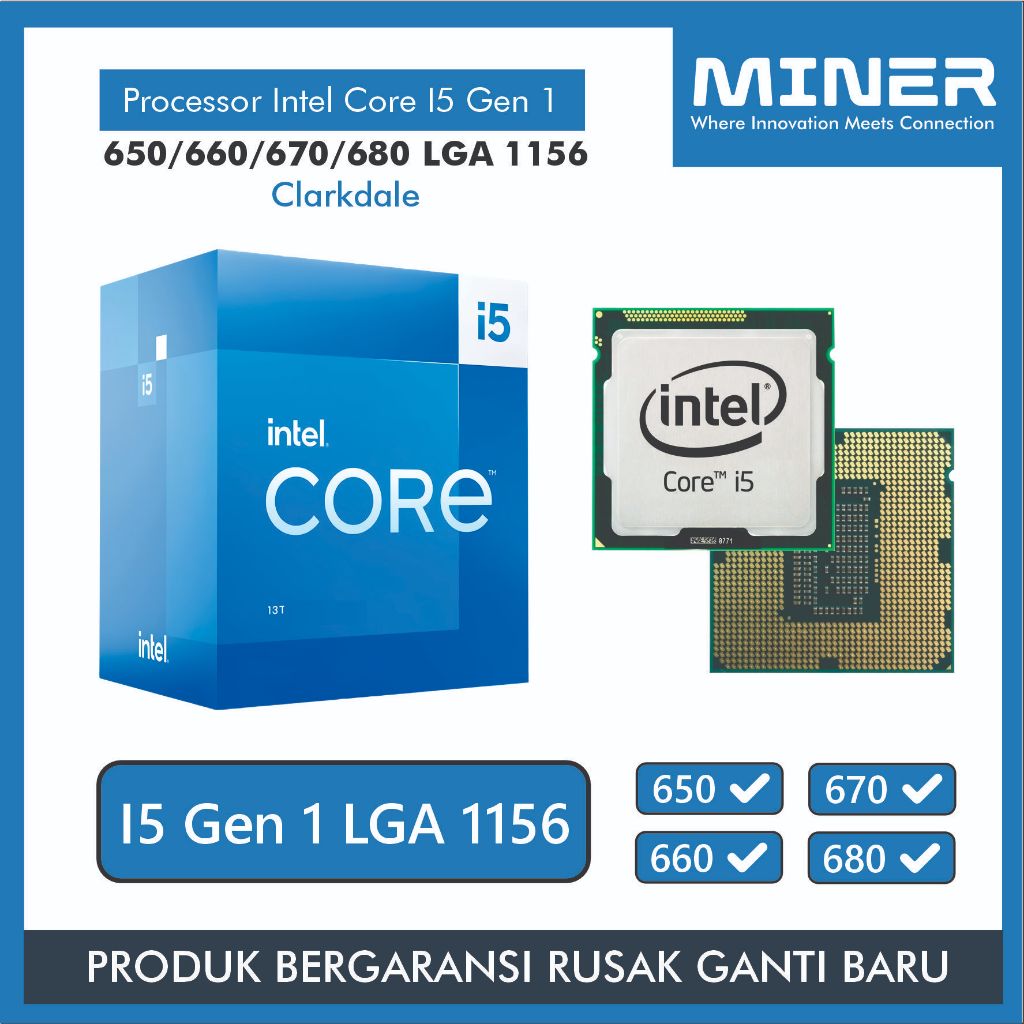 Jual MINER Processor Intel Core I5 650/660/670/680 Gen 1 LGA 1156 ...