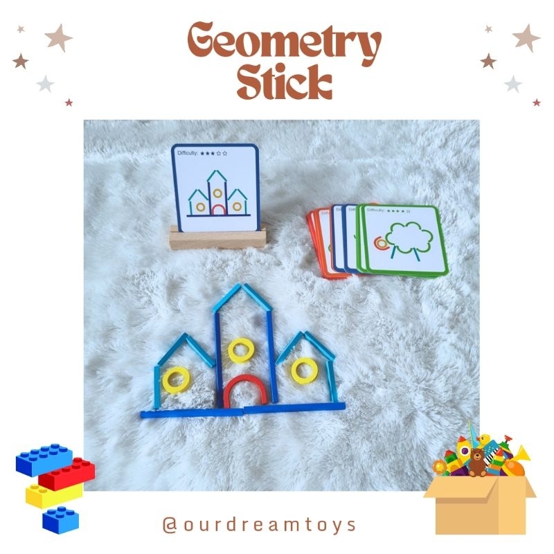 Jual Montessori Geometry Stick / Our Dream Toys / Mainan Kognitif Stick ...