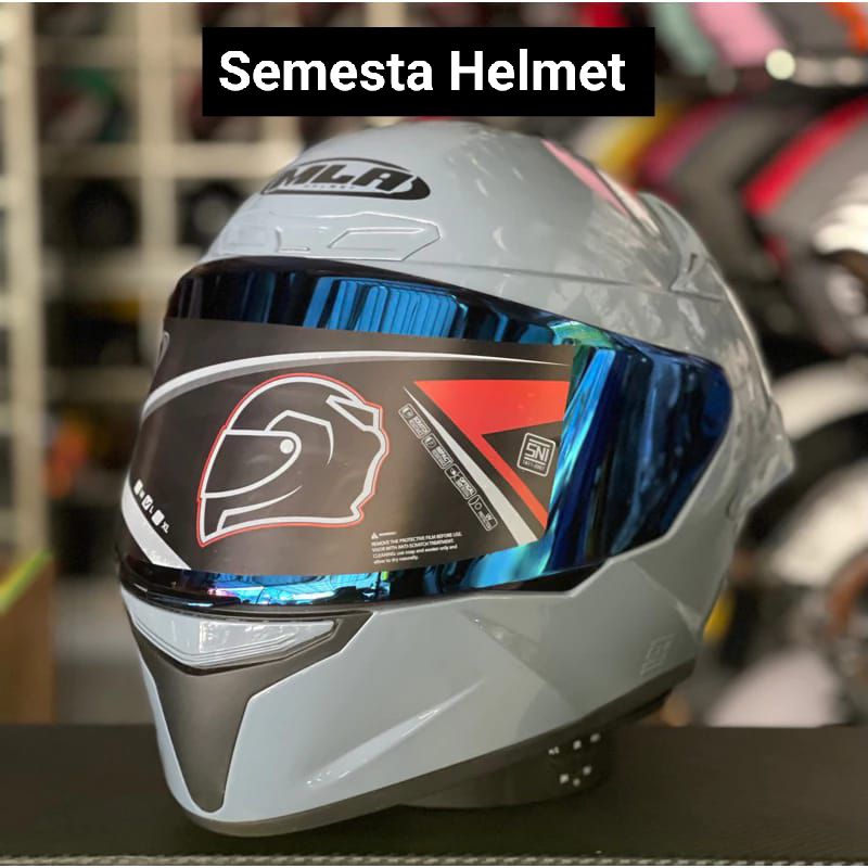 Jual Helm Full Face MLA TT Course Model Terbaru Original Kaca Blue dan ...