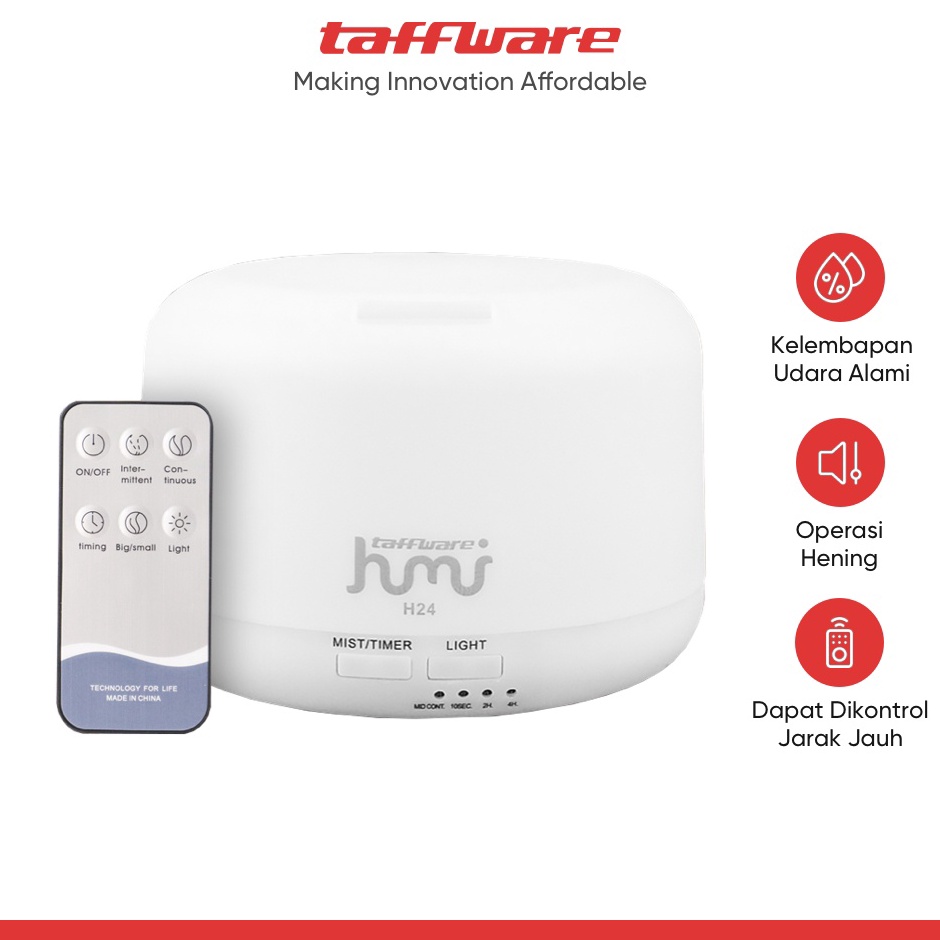 Jual Terkini Taffware Humidifier Elektrik 6 LED Remote Control HUMI H24 ...