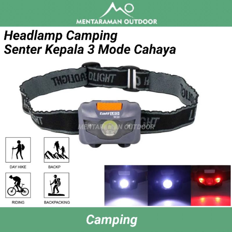 Jual Headlamp Senter Kepala LED Flashlight Waterproof 4 Mode | Shopee ...